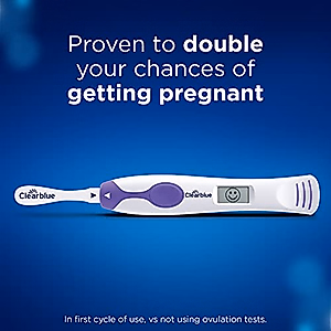 Clearblue Connected Ovulation Test System featuring Bluetooth connectivity and Advanced Ovulation Tests with digital results, 40 ovulation tests