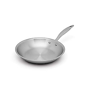Heritage Steel 10.5 Inch Frying Pan | Made In USA | Titanium Series | 316Ti Skillet with Stay Cool Handle | Fully Clad Stainless Steel Pan with 5-Ply Construction | Induction Ready & Non Toxic
