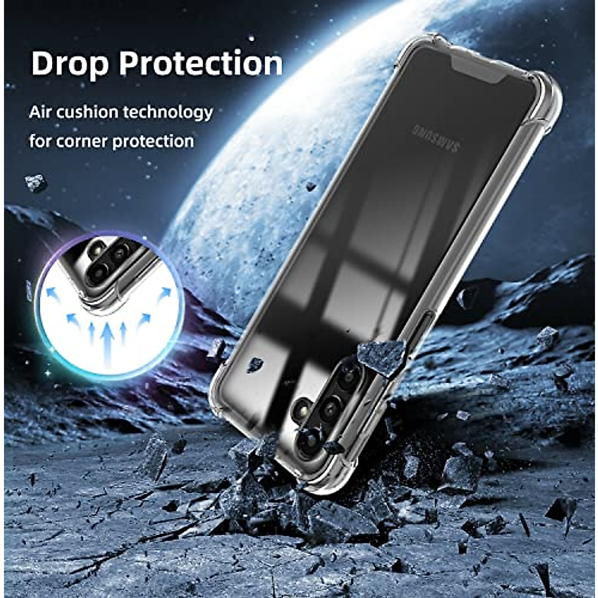 KIOMY Case for Samsung Galaxy A13 5G Ultra Clear Case with 2pcs HD Tempered Glass Screen Protectors Hybrid Anti Yellow Hard Acrylic with TPU Shockproof Bumper Protection Slim Fit Cellphone Back Cover