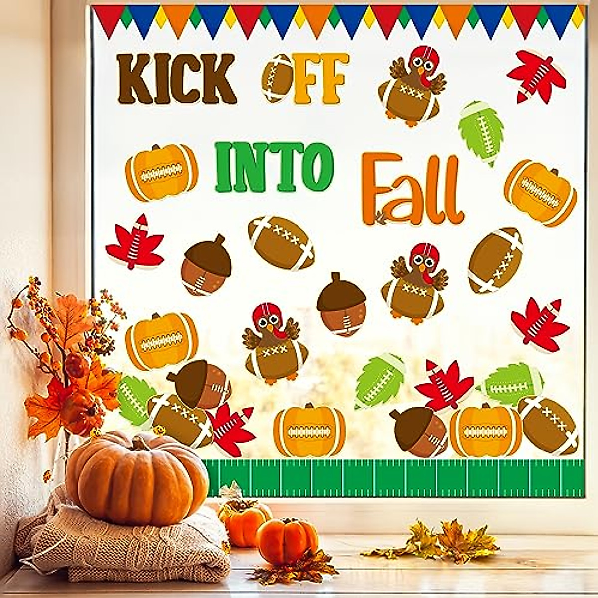 X1zuue 100Pcs Fall Football Cutouts for Decor