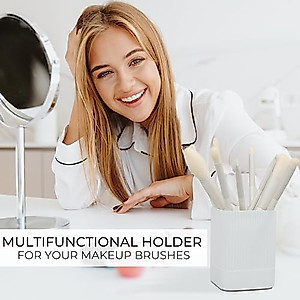 Aesthetic Pen Holder For Your Desk - The Perfect Modern Concrete Pencil Holder Easily Organizes All Pens and Desk Accessories - A Cute Natural Design And Must Have Pen Cup For Your Office Decor