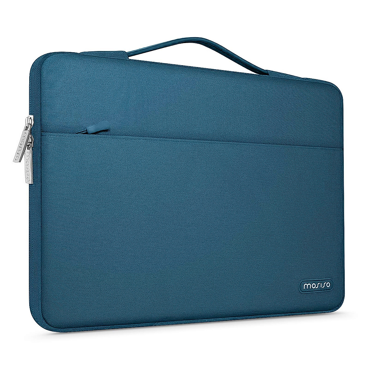 MOSISO 360 Protective Laptop Sleeve Compatible with MacBook Air 15 inch M2 A2941 2023/Pro 16 2023-2019 M3 A2991 M2 A2780 M1 A2485 A2141, 15-15.6 inch Notebook, Polyester Bag with Belt, Deep Teal