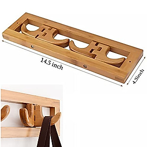 xianshengle Flip 4-Hook Wall Mounted Floating Coat Rack – Modern, Sleek, Space-Saving Hanger with 4 Retractable Hooks Wood Wall Coat Rack for Entryway, Bathroom, Bedroom