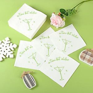 100Pcs A Tini Bit Older Paper Napkins Margarita Birthday Party Napkins Coquette 21st Bday Luncheon Cocktail Napkins for Martini Bachelorette Birthday Fiesta Party Supplies Table decorations