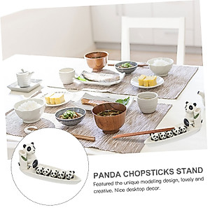 Abaodam 1 Set Ceramics Panda Doll Set Writing Brush Japanese Decor Sushi Plate Food Animal SOYA Sauce Holder Decorate Rice Spoon Dining Room Table Decor Cartoon Japanese Chopstick Stand