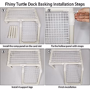 Fhiny Turtle Basking Platform, Tortoise Dock Plastic Resting Terrace Climbing Ramp Reptiles Habitat Terrarium Accessories Decor for Newts Lizard Gecko Hermit Crab