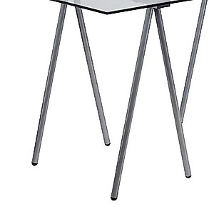 Flash Furniture Glass Computer Desk with Silver Metal Frame