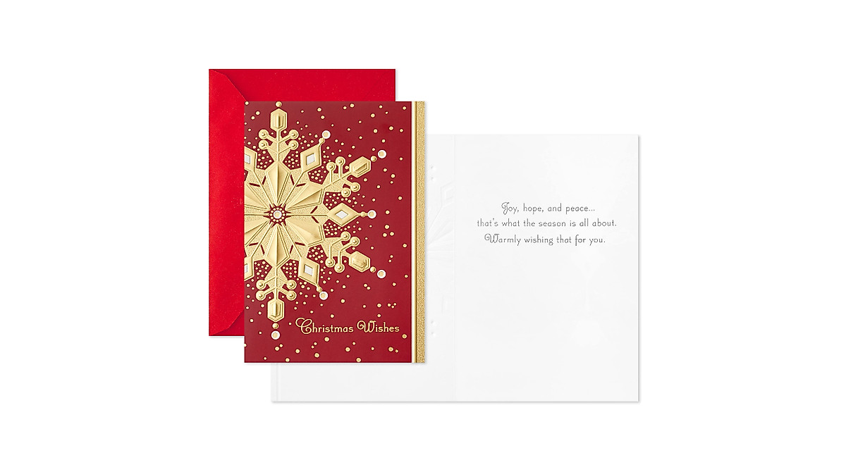 40 Hallmark Holiday Cards - Red & Gold Snowflake Design