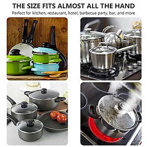 Tofficu Cute Glass Cups 2Pcs Hot Pot Lid Handle Mitt Heat Resistant Pot Knob Grabber Holder Anti Scald Casserole Pot Lid Knob Cover Hand Protector for Home Kitchen Style 1 Glass Cup with Straw