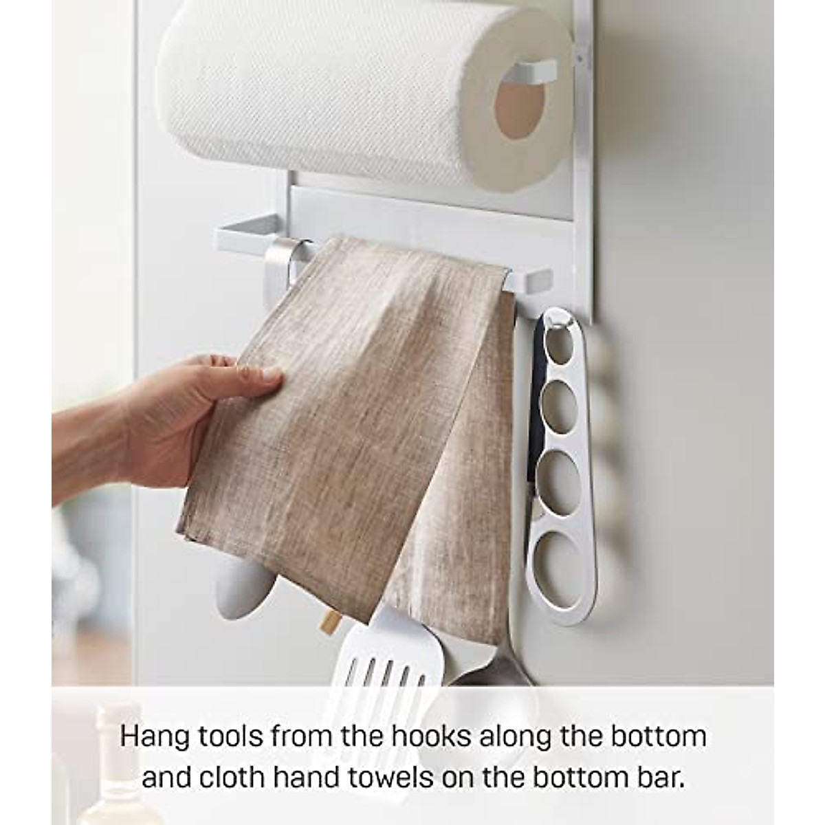 YAMAZAKI home 2560 Kitchen Rack-Magnetic Storage Holder & Organizer, One Size, White