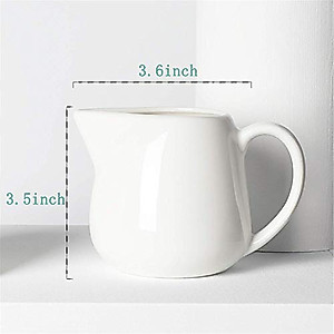 ONTUBE Ceramics Creamer Pitcher 12 oz Cream White