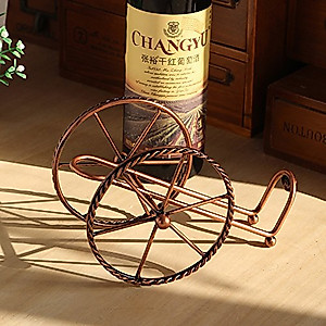 CdyBox Retro Artillery Shape Red Wine Bottle Holder Metal Furnishing Craft