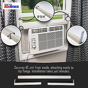 ACeBrace Air Conditioner Support for standard window Air Conditioners - Universal AC Window Bracket- Air Conditioner Support - Window Guard and Air Conditioner Support.
