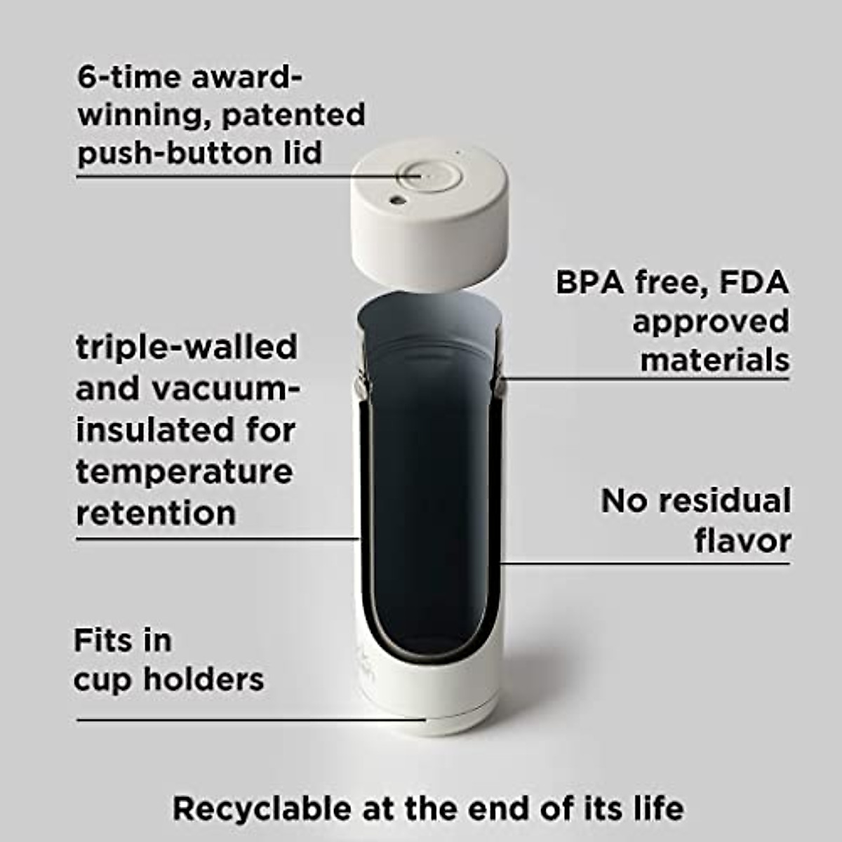 Frank Green Mint Gelato Ceramic Lined Reusable Bottle with Push Bttn Lid, 1 EA