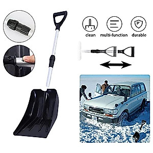 DHliIQQ Snow Shovel for Winter, Emergency Snow Shovel Portable Lightweight Sport Utility Detachable Shovel for Driveway Car Emergency Home Garden Camping Beach