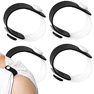 XMJY 2 Pairs Jersey Sleeve Bands - Boys Girls Silicone Sleeve Straps for Shirts, Perfect Sleeve Holders for Sports Activities (Black+White)