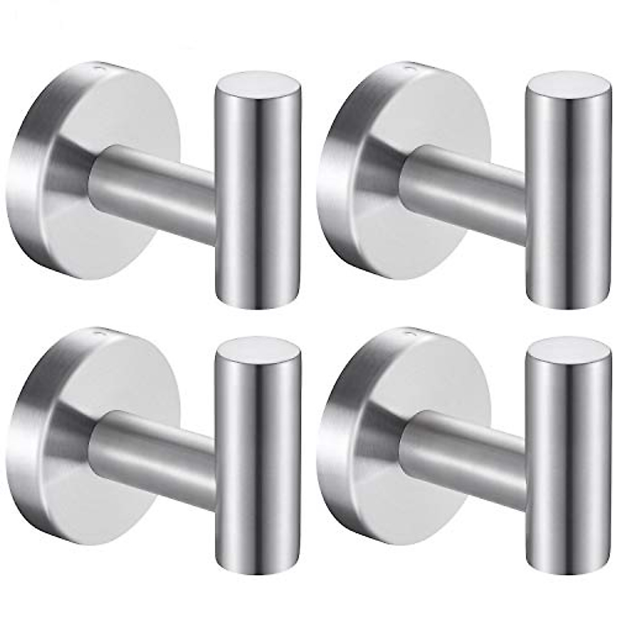 Homagic Bath Towel Hooks Robe Hook Holder Wall Mount Heavy Duty Wall Hooks SUS 304 Stainless Steel Coat Hook Closet Door for Bathroom Bedroom Hotel Kitchen Garage Pool 4 Pack (Brushed Nickel)