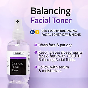 YEOUTH Hydrating Toner for Face Spray with Chamomile and Allantoin, Alcohol Free Refreshing Face Toner for Women and Men 3.4 Oz