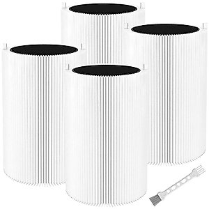 NXBHG Blue Air Filter Replacement 411 Compatible with Blueair Blue Pure 411 Genuine, Blue Pure 411+,411 Auto & Mini, 4 Pack HEPA Particle and Activated Carbon Filter