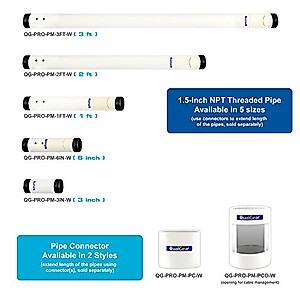 QualGear Pro-AV QG-KIT-CA-3IN-W Projector Mount Kit Accessory Single Joist Ceiling Adapter, 3" 1.5", White