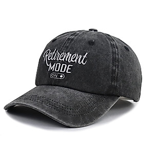 Retirement Gag Gifts for Women Men, Adjustable Vintage Cotton Retired Hats, Funny 50th 60th 70th 80th 90th Birthday Baseball Cap for Mom, Dad, Grandma, Grandpa, Friends, Teacher, Army, Police Black