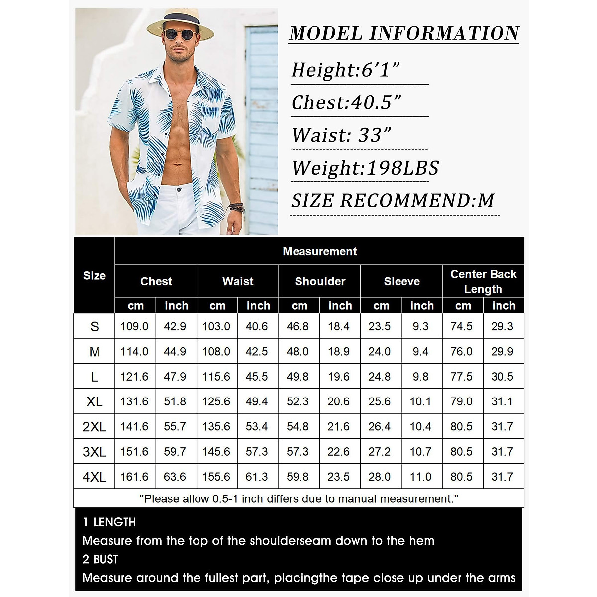 COOFANDY Men's Hawaiian Shirt Short Sleeve Casual Button Down Floral Printed Beach Shirts with Pocket Black