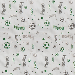 Bacati Soccerball Green/Grey Muslin Quilted Changing Pad Cover
