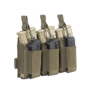 EXCELLENT ELITE SPANKER Open-Top Single/Double/Triple Molle Mag Pouch for M4 M14 M16 AK AR Elastic Rifle Magazines for Pistol Mag Pouch(Ranger Green)