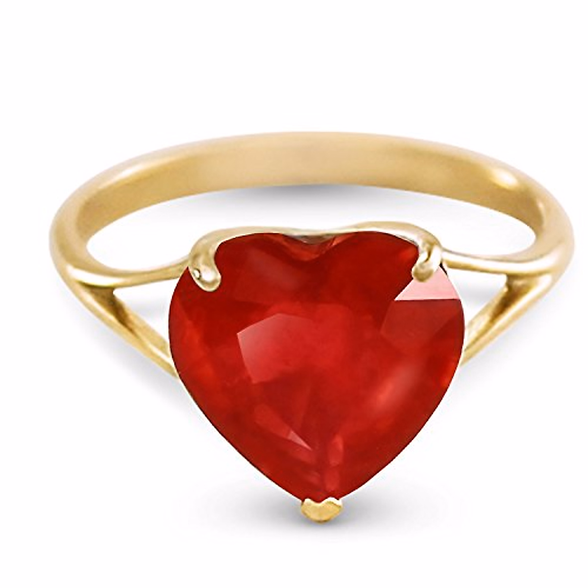 Galaxy Gold GG 14k Yellow Solid Gold Ring 10.0 mm 4.30 ct Heart Ruby 5663Y