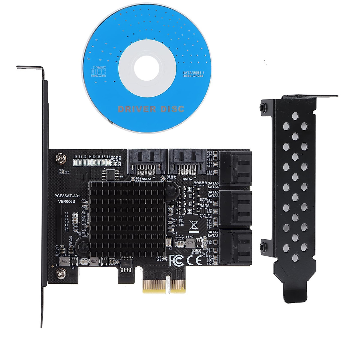 PCIE SATA Cards, Ports SATA III 6Gbps Controller Cards with Low Bracket, PCIE (1X 2X 4X 8X 16X) SATA3.0 Interface Expansion Cards for 7/8/XP/10 for Linux