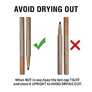 MAKETOPYZN Liquid Eyebrow Pen, Long-Lasting Microblading Effect Pencil, Quick Drying Waterproof Smudge-proof Eyebrow Makeup(Brown)