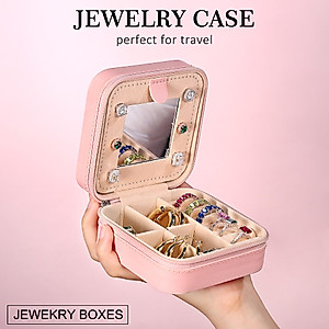 Parima Travel Jewelry Case Travel Jewelry Small Jewelry Box, Vacation Essentials for Women Travel Accessories for Women, Personalized Christmas Birthday Gifts for Women Her Mom Grandma Aunt Initial A