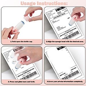 JoyChoi Mini Cute Box Cutter & Identity Theft Protection Roller Stamp - 10ML Thermal Paper Correction Fluid Included - 1 Pack Pink