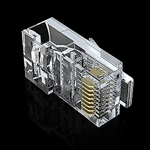 CAT5E RJ-45 UTP Connectors, RJ-45 Crimp Ends 8P8C Network Modular Plugs with Flexible Latch, 100-Pack
