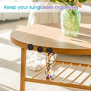 Hariendny 8 Pack Sunglasses Organizer Wall Mounted Sunglasses Holder Wall Hanging Glasses Organizer Eyeglass Holder (Black)