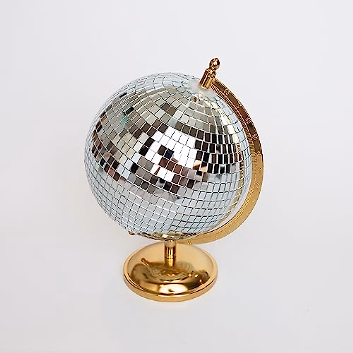 ALARA Designs Disco Ball – Unique Disco Ball Décor Globe – Luxurious Light Reflecting Desk Globe – Gold and Mirror World Globe – Fully Rotating Mini Disco Ball – Fun and Cool Design – 11 x 8 inch