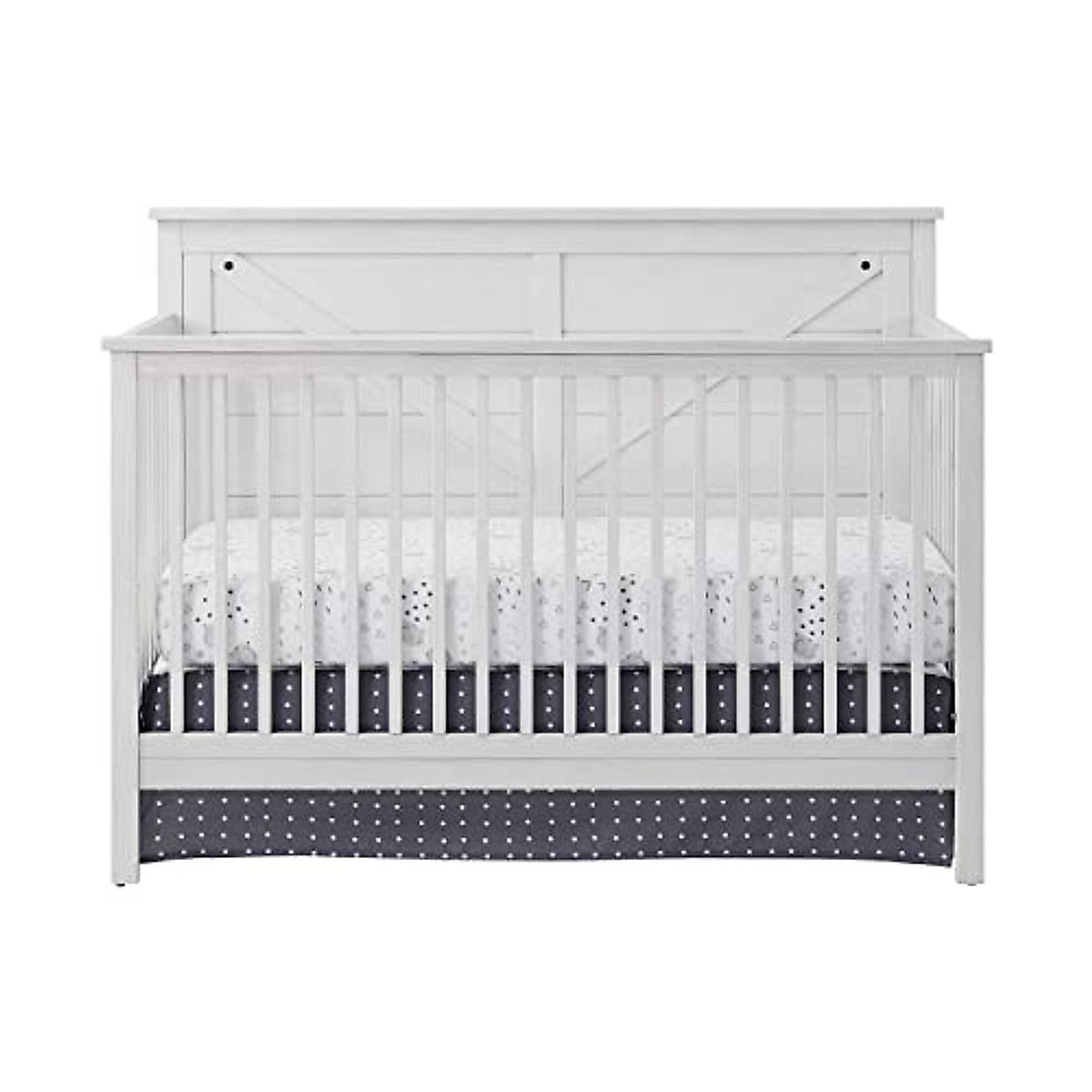 Oxford Baby Montauk 4-in-1 Convertible Crib, Barn White, GreenGuard Gold Certified