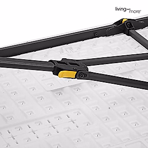 Living and More 6 Foot Fold-in-Half Table with Curve Legs, White