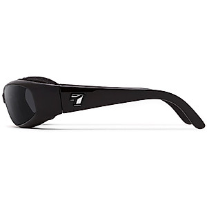 7eye Chubasco | Wind Blocking Sunglasses - Glossy Black, Polarized Gray Lenses