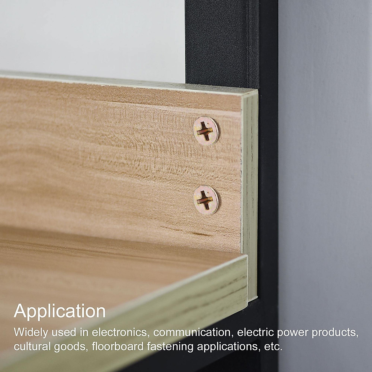 uxcell M4 x 30mm Wood Screws Phillips Flat Head Carbon Steel Color Zinc Plated Self Tapping Screws 100pcs