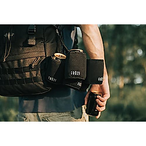 Früzi Insulated Beer Can Holder - 6 Freezable Coozies - Insulated 6 Pack Beer Carrier with Bottle Opener - Ice Pack Coozie - Insulated Coozies For Cans - Freezable Gel Coozie - Beer Tote Caddy