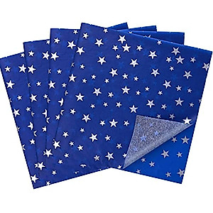 Bolsome 60 Sheets 20 * 20 Inches Silver Star Tissue Paper, Navy Blue Tissue Paper for Gift Wrapping for Birthday Baby Shower Patriotic Themed Party DIY Craft