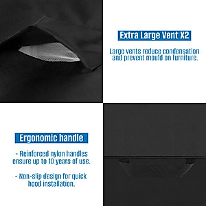 SIRUITON 2-Seat Heavy Duty Garden Patio Sofa/Loveseat/Bench Cover,100% Waterproof Outdoor Sofa Cover, Lawn Patio Furniture Covers Black, 51" W x 27" D x 35" H