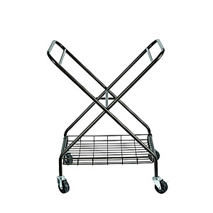 Artesa Verona Collapsible Metal Laundry Cart with Removable Basket & Canvas Bag, 20.5" L x 16.2" W x 13" H, Antique Black