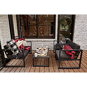 Mud Pie Buffalo Bolster Pillow, 8" x 24", Red 95 Count