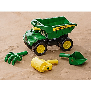 TOMY John Deere 15" Big Scoop Dump Truck with Sand Tools, Brown/a