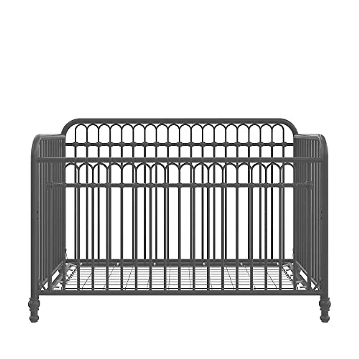 Little Seeds Raven 3-in-1 Convertible Metal Crib, JMPA Certified, Gray