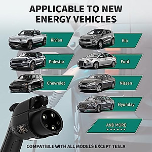 YITAHOME Level 1 & Level 2 EV Charger, 16 Amp 240V 25ft Cable, Portable J1772 Electric Car Charger Adjustable Current Timing Delay Electric Vehicle Charging Stations, NEMA 6-20 & NEMA 5-15 Plug