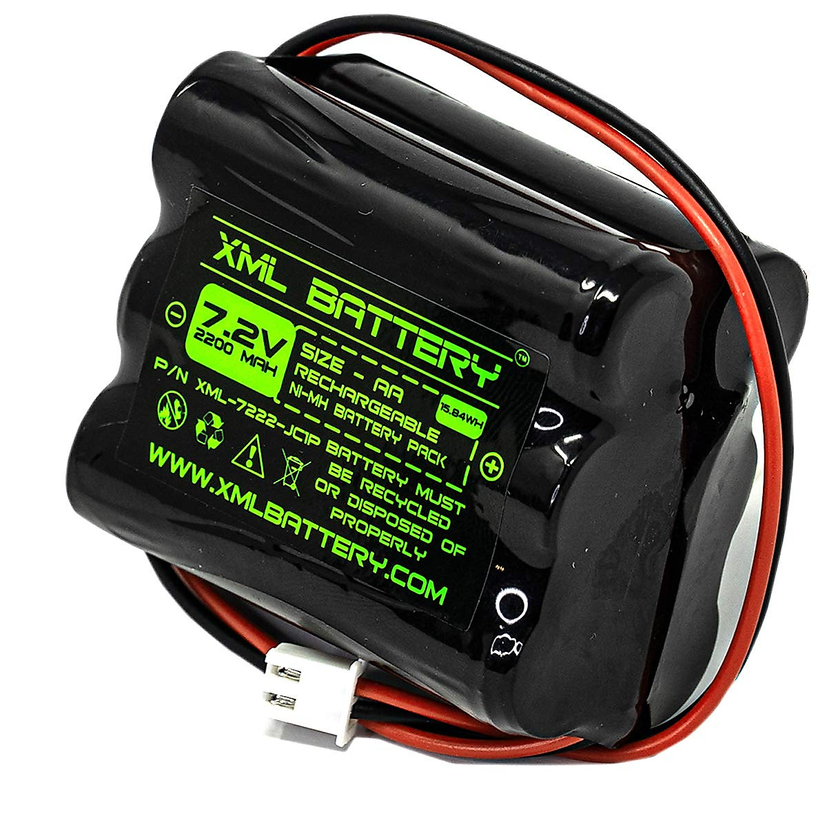 XML Battery (1 Pack 2GIG-BATT1 228844 2GIG 6MR1600AAY4Z BATT1X BATT2X H-AA2000mah 7.2v 2200mAh Ni-MH Rechargeable Battery Pack Replacement for Alarm System Security Control Panel