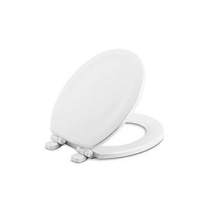 KOHLER Stonewood® Quiet-Close™ Round-front, Slow-Close, Wood, White toilet seat, K-20467-0, White